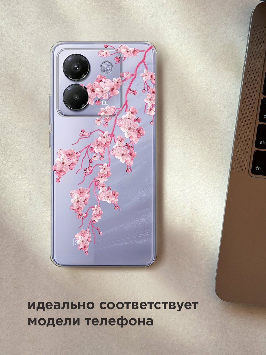 Чехол на Poco M7 Pro / Поко М7 Про с принтом "Ветка сакуры 2" — фото 1