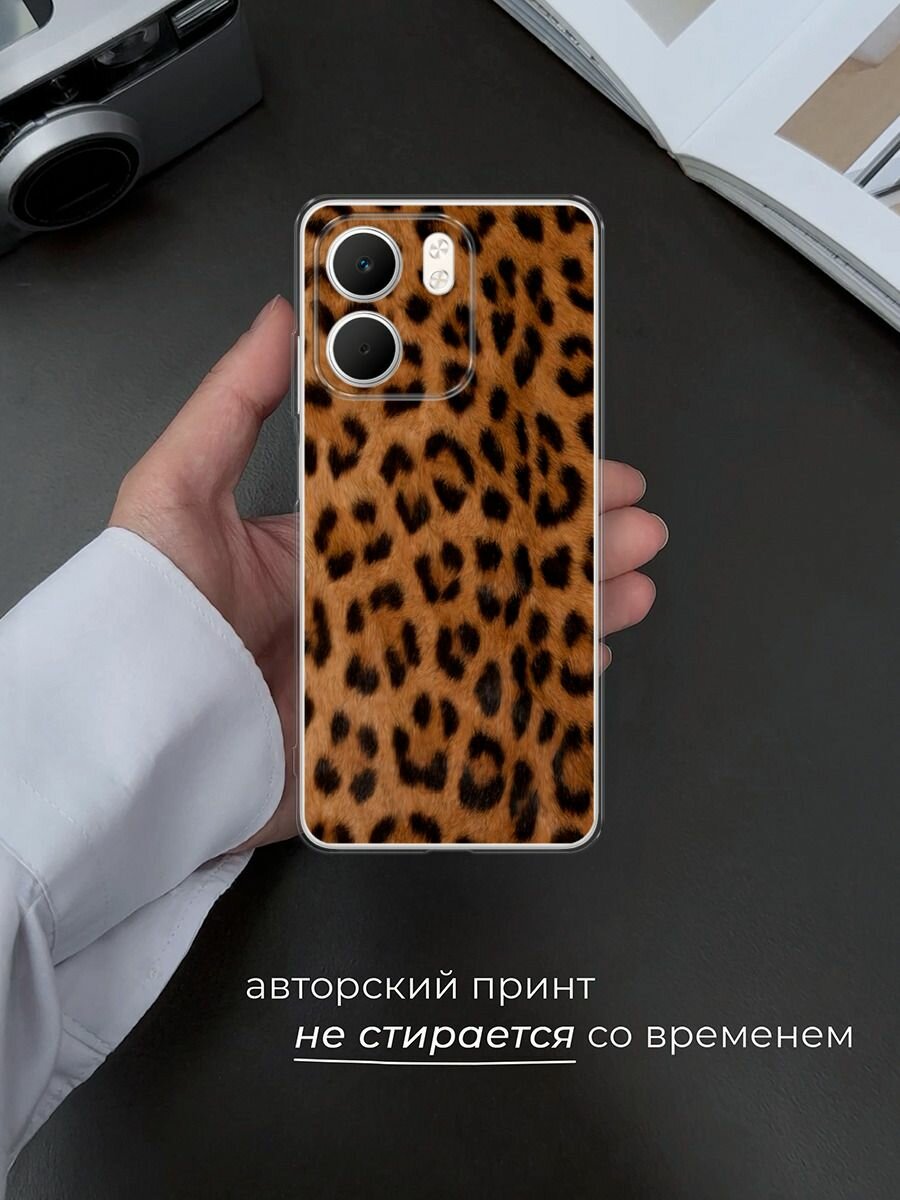 Силиконовый чехол на Oppo A5x / Оппо А5x с принтом "Мех леопарда" — фото 1