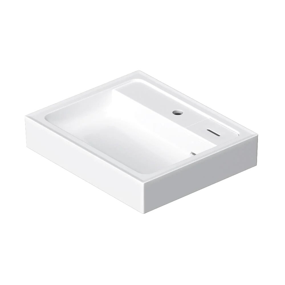 Раковина над стиральной машиной AM.PM X-Joy 60 на кронштейнах, белая, глянцевая, раковина для ванной фарфоровая, прямоугольная