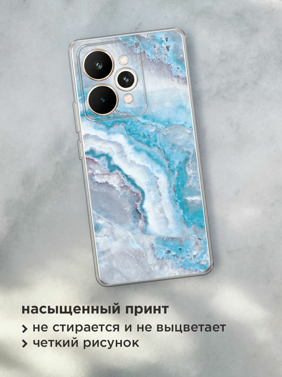 Чехол на Realme 15 Pro / Реалми 15 Про с принтом "Нежно-голубой мрамор" — фото 1