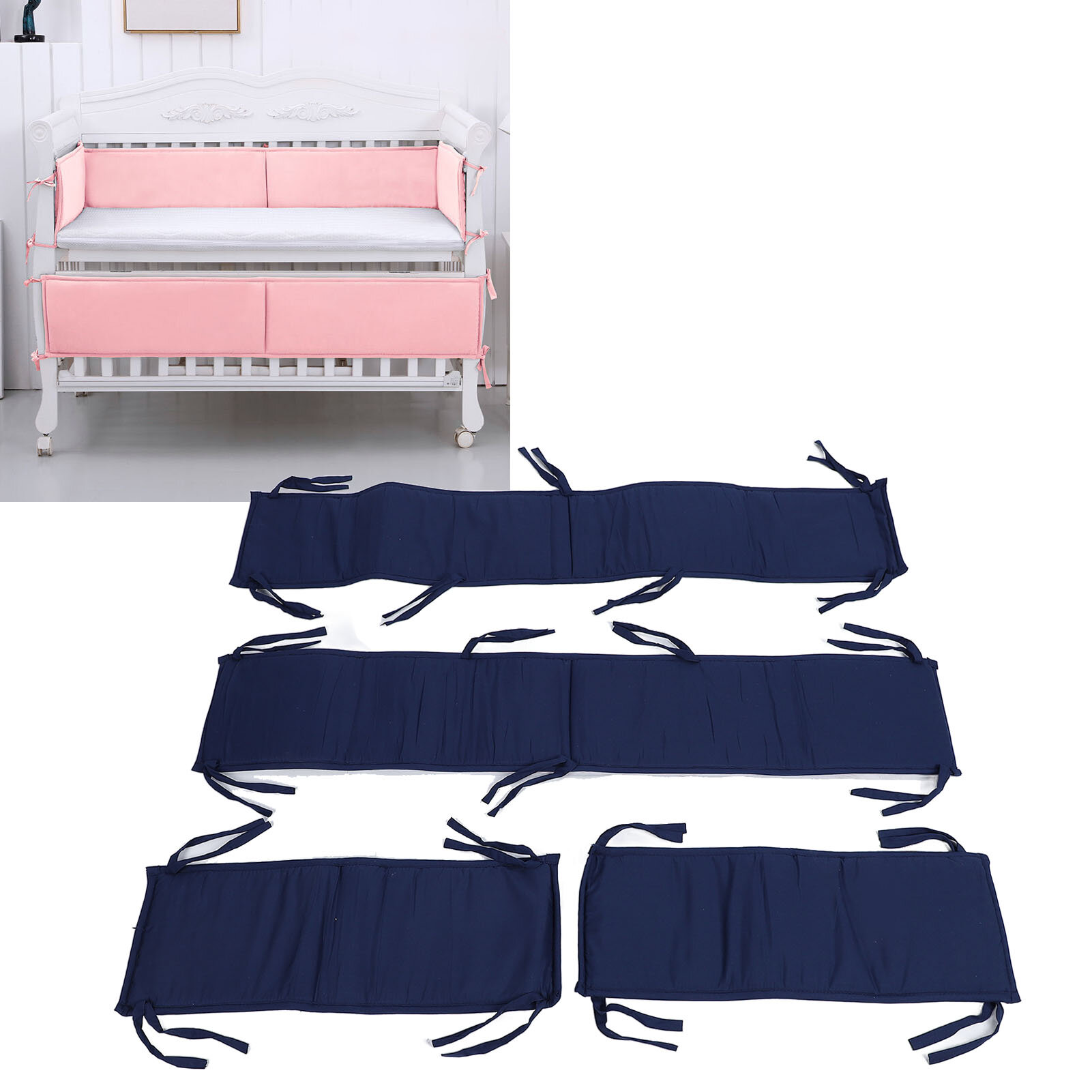 Детский бампер с мягкой подкладкой, однотонный цветной дышащий вкладыш для детей