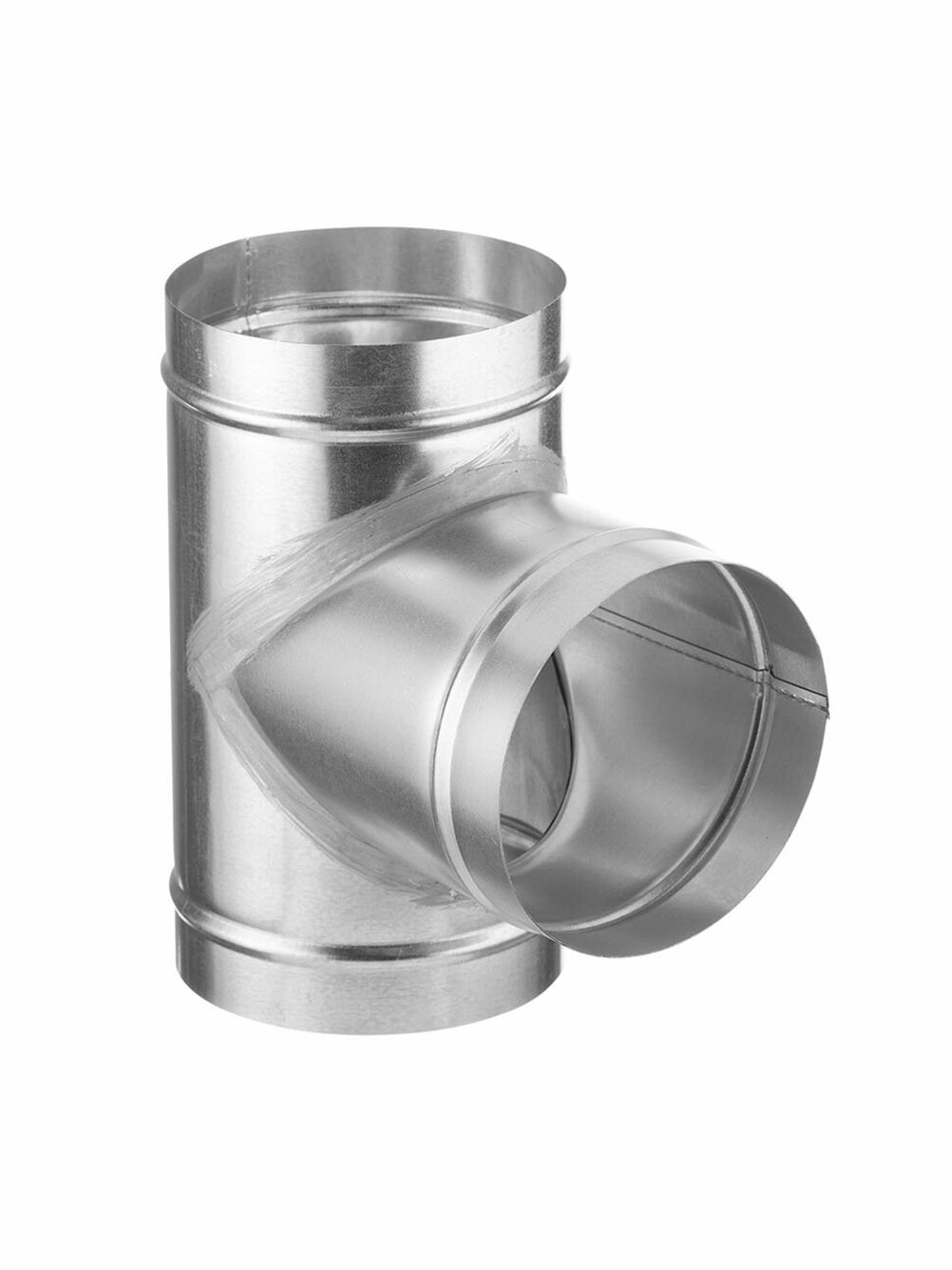 Тройник для круглых воздуховодов d125 мм 90 град оцинкованный Pro