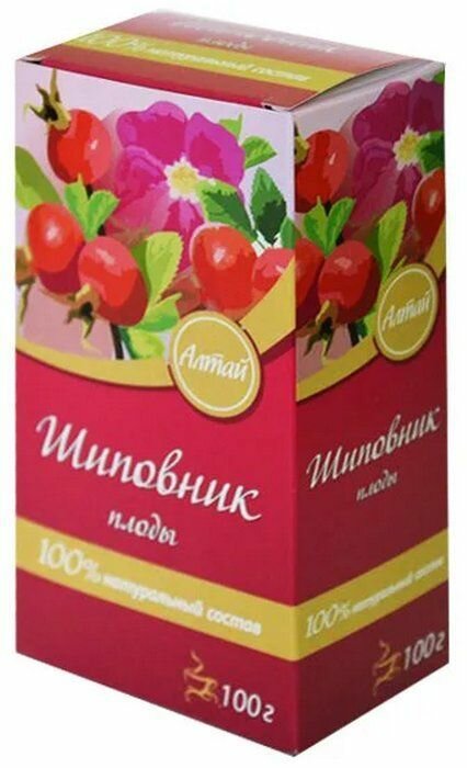 Травяной сбор Fito-Алтай шиповник плоды кима, витамины С, В1, В2, Е, К, 100 г