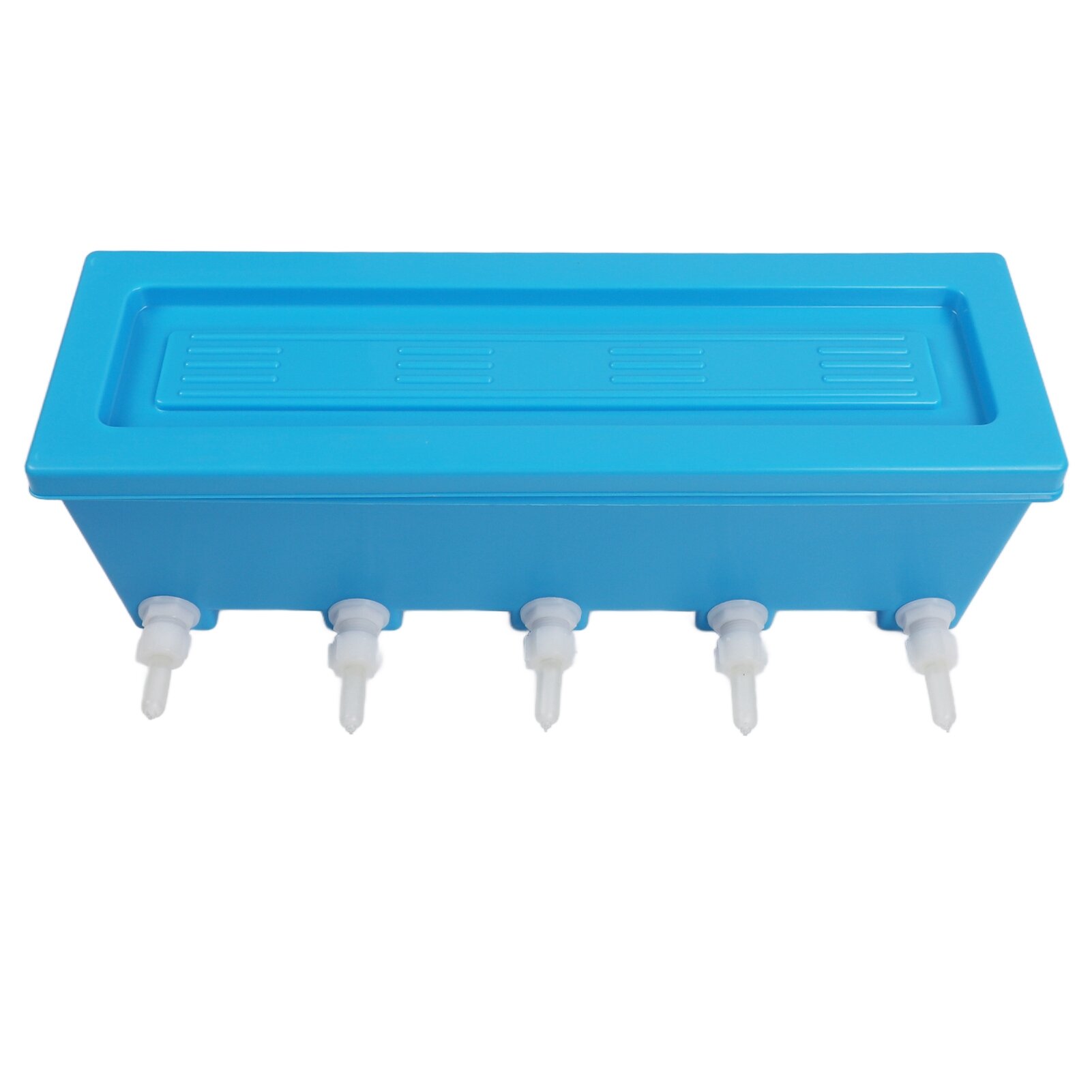 Кормушка для мелких животных на ферме, кормушка для крупного рогатого скота, овец, свиней, инструмент для кормления скота с 5 сосками, синий, емкость 8 литров