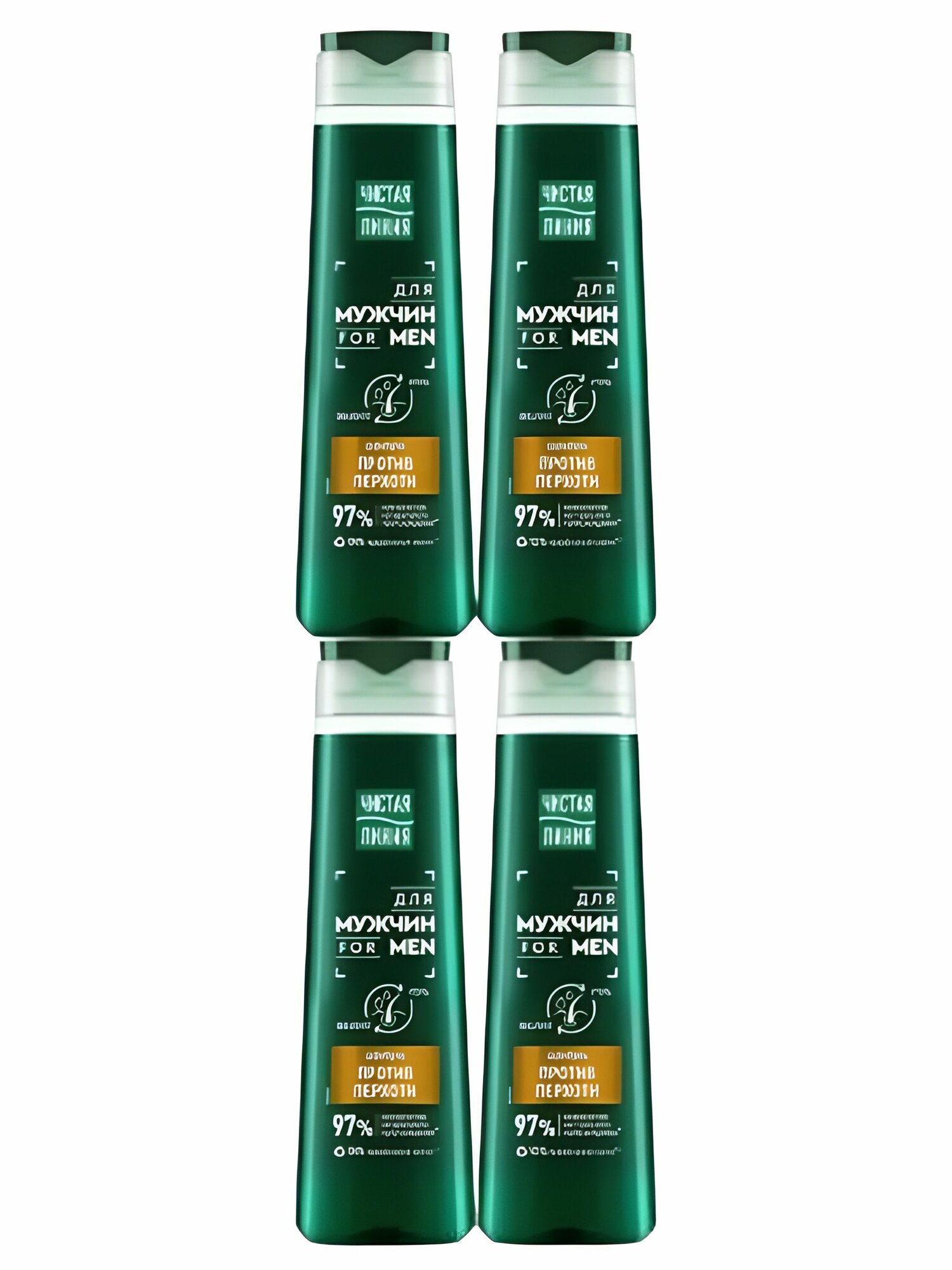 Шампунь Чистая линия For Men (для мужчин) против перхоти для всех типов волос 400 мл, 4 шт