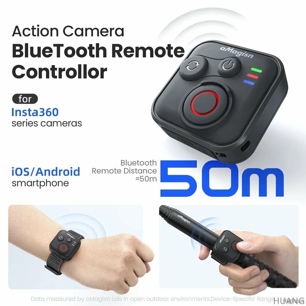 50-метровый Пульт дистанционного управления Bluetooth для Insta360 X5 Ace Pro GO 3