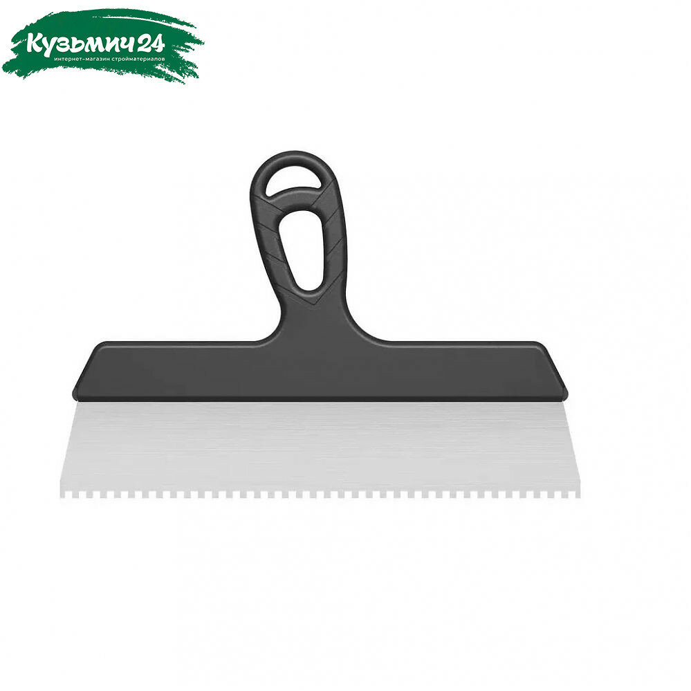 Шпатель зубчатый Акор Эксперт 421 00 300, нержавеющая сталь, пластик, 4х4 мм, 300 мм, 1 шт.