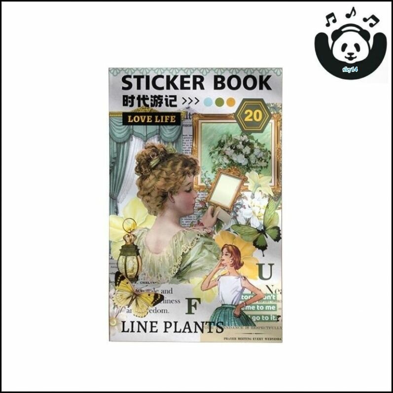 Эксклюзивный креативный набор для декорирования Mr.Paper в ретро стиле: книга с 20 листами ПЭТ наклеек для DIY оформления