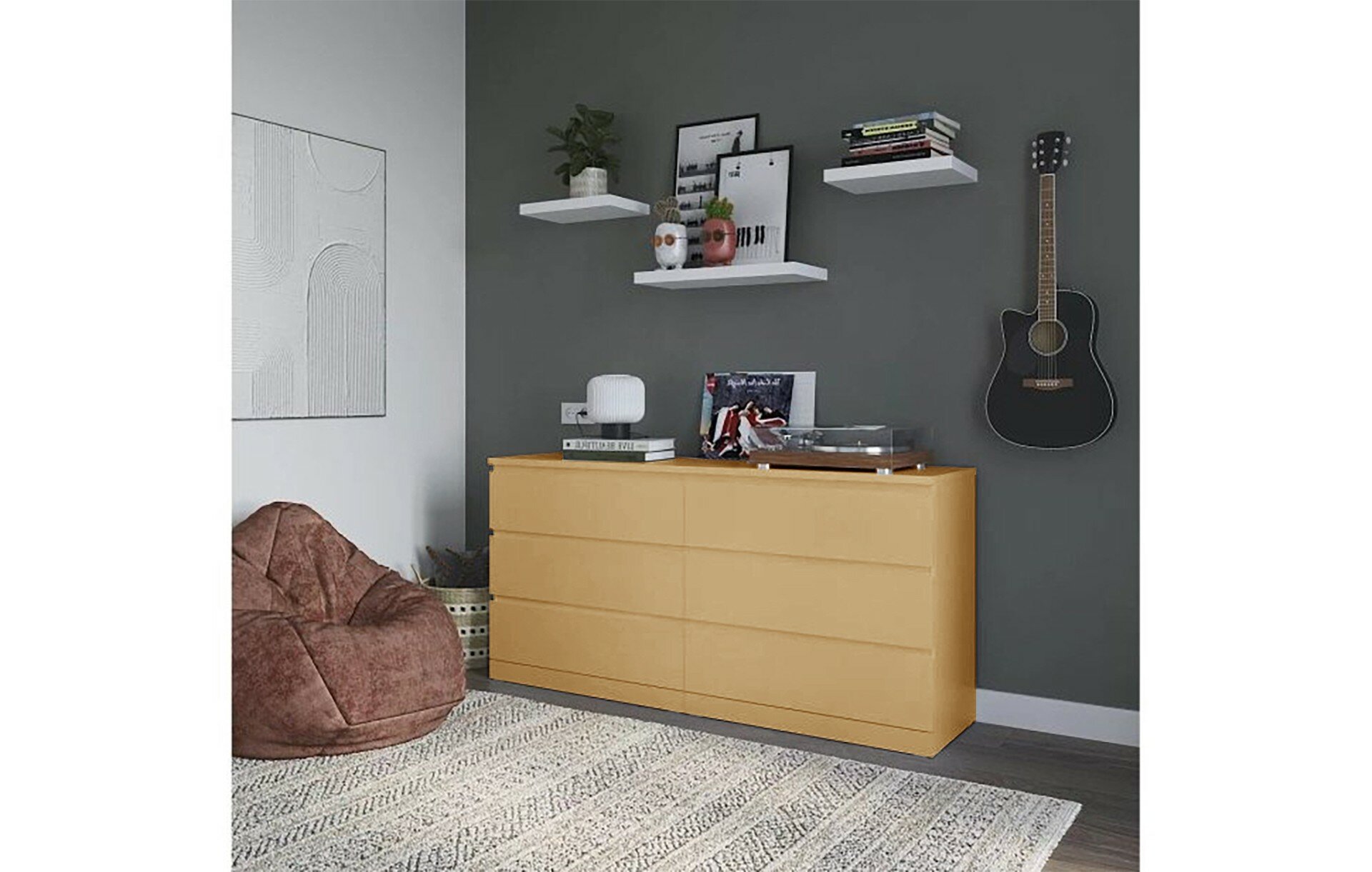 Комод MALM (6 ящиков) 160х78х40 (310390) NEW 160x40x78 см, коричневый GOODFORM в наличии