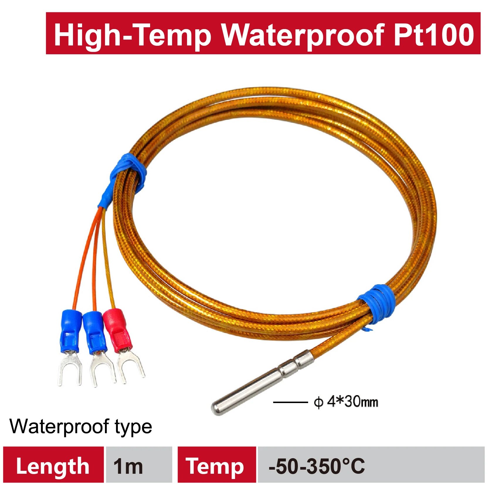 Датчик температуры CERTEON PT100/PT1000 B-1m-50-350