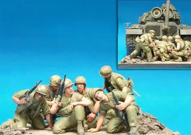 Набор моделей солдат CHUZHAN 1/35 неокрашенные