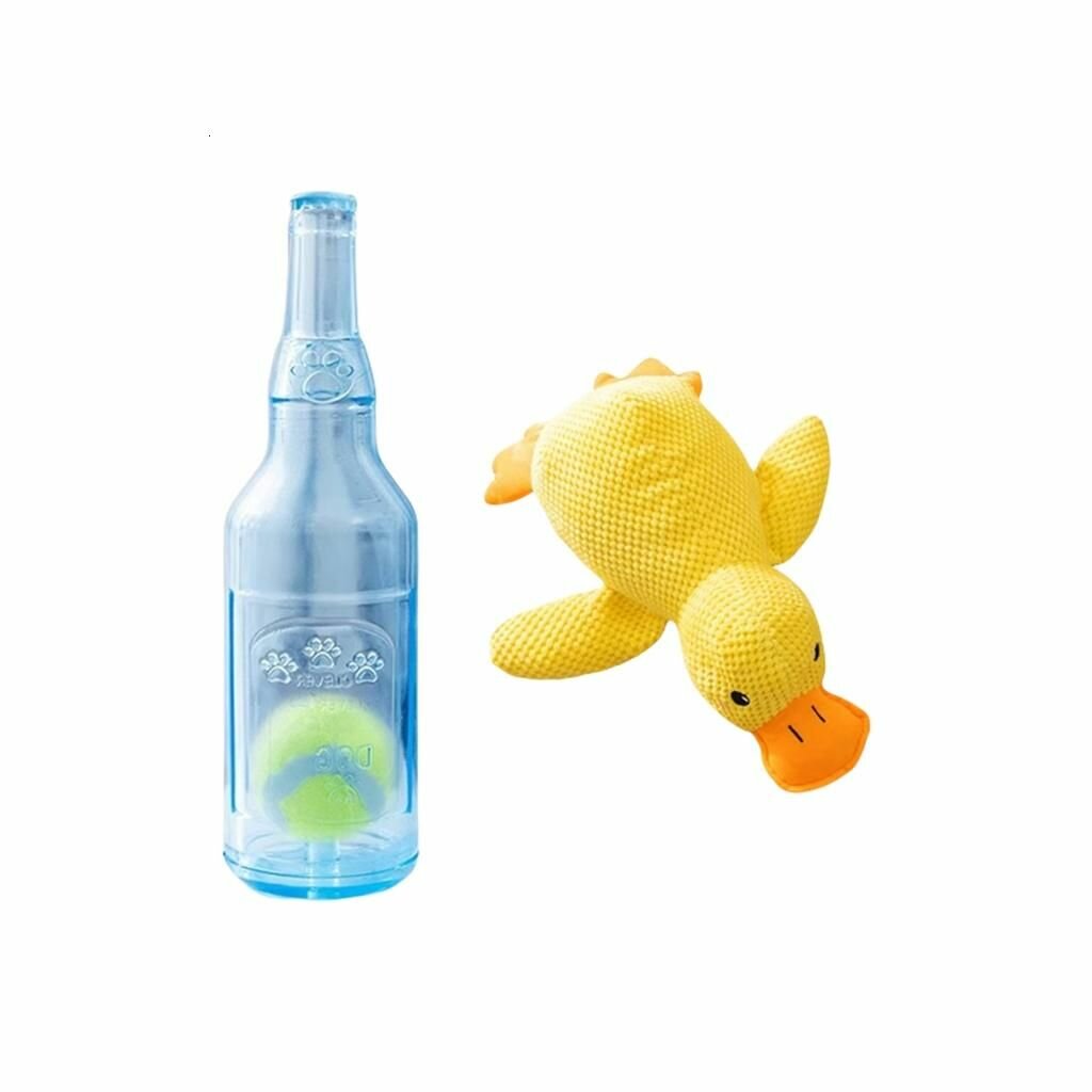 Игрушка для животных, Вокальная плюшевая Игрушка "спящая утка"-Вокальная Бутылочка