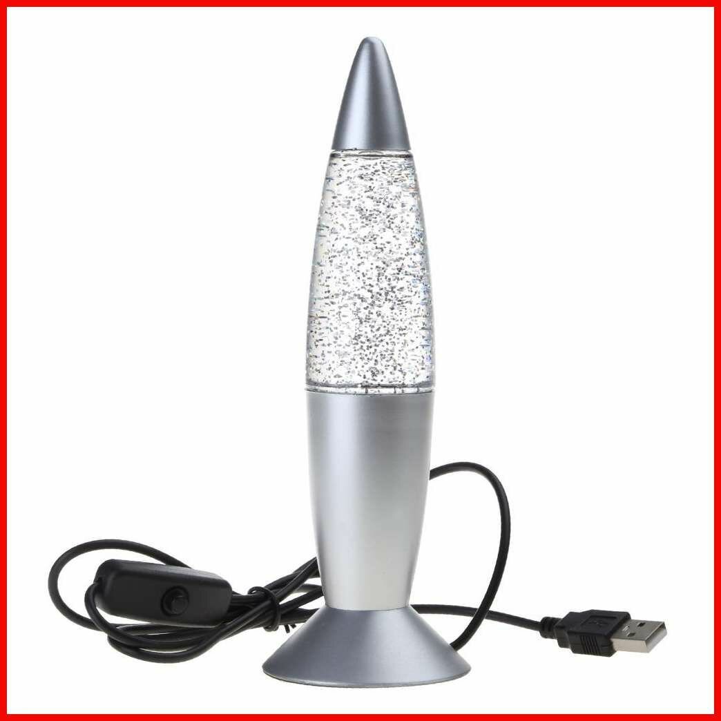 USB Лавовая лампа в форме ракеты с корпусом из светодиодов, мигающая для вечеринок, Прикроватные светильники