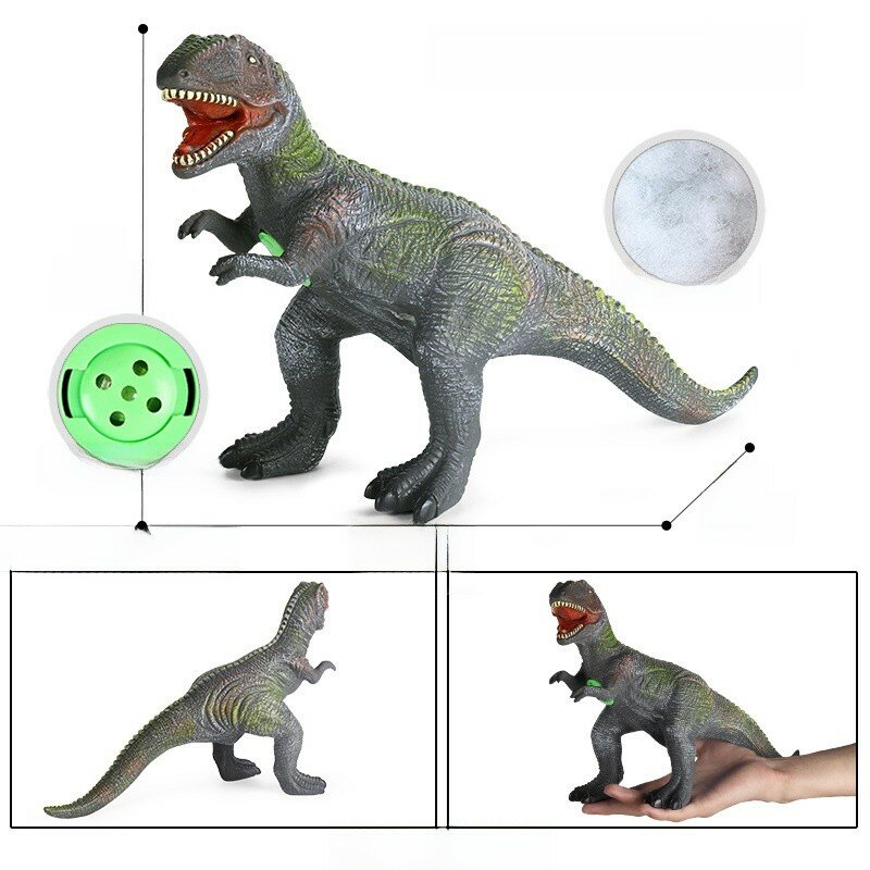 Realistic dinosaur model toy with press activated roar for children educational gift