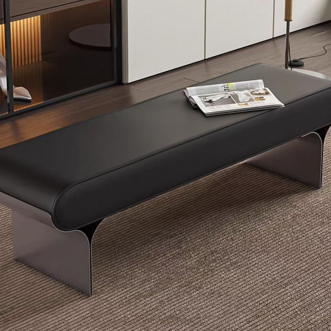 Интерьерная банкетка на металлическом основании Miraud (черный / 180см)