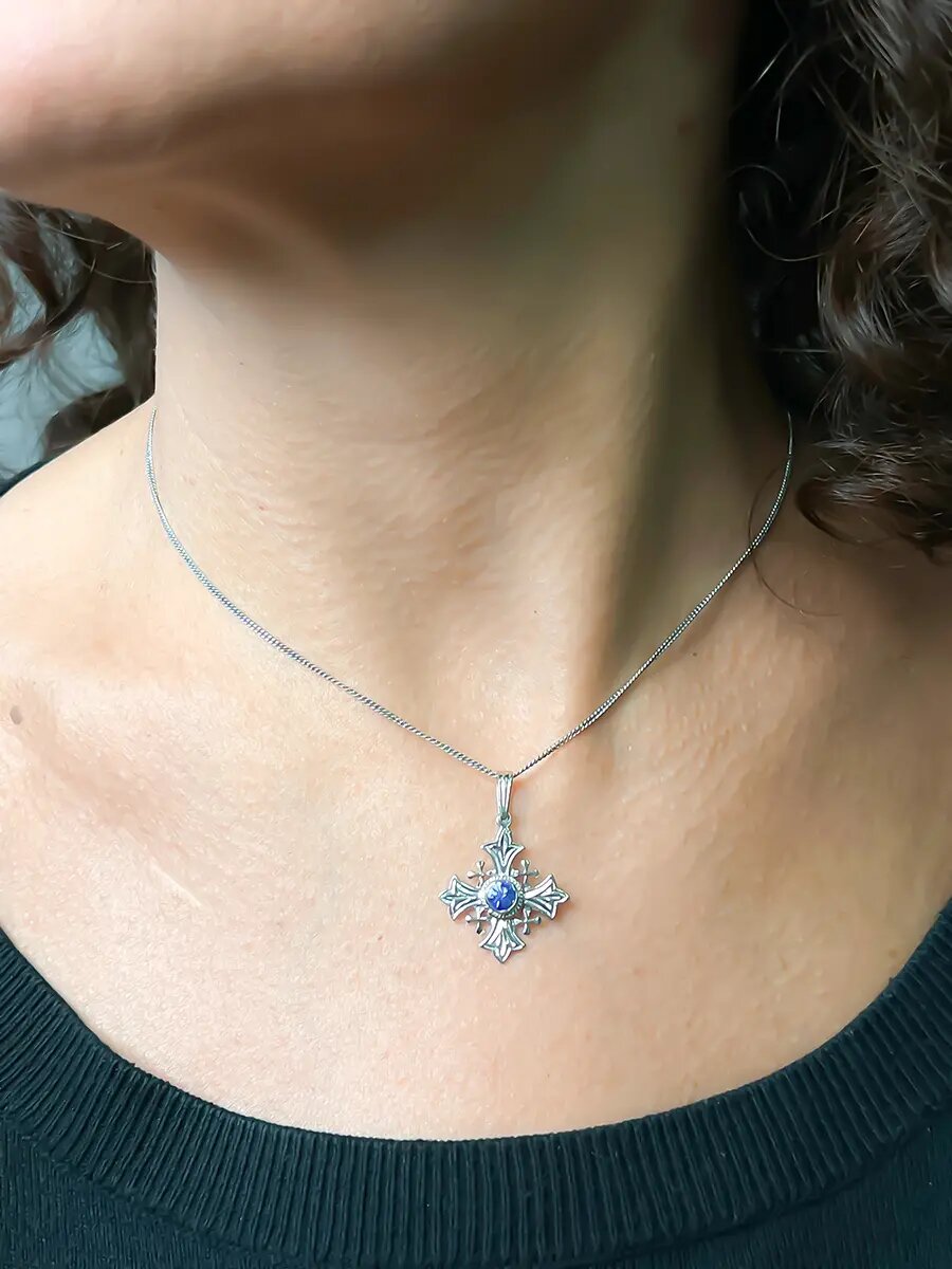 Подвеска, серебро, 925 проба, родирование, танзанит