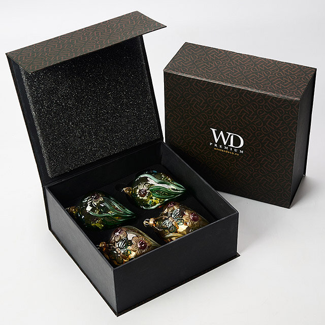 Елочные игрушки Луковки - Glazebury 13 см, 4 шт, подарочная коробка, стекло, Winter Deco, 5030141-набор