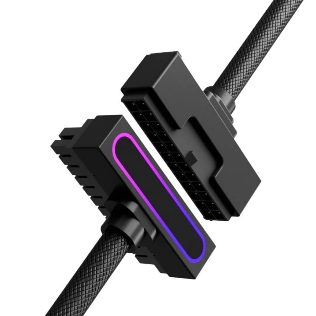 90-градусный угловой удлинительный кабель питания 24PIN для материнской платы ПК