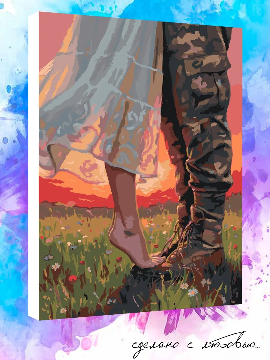 Картина по номерам Девушка и Солдат Рассвет