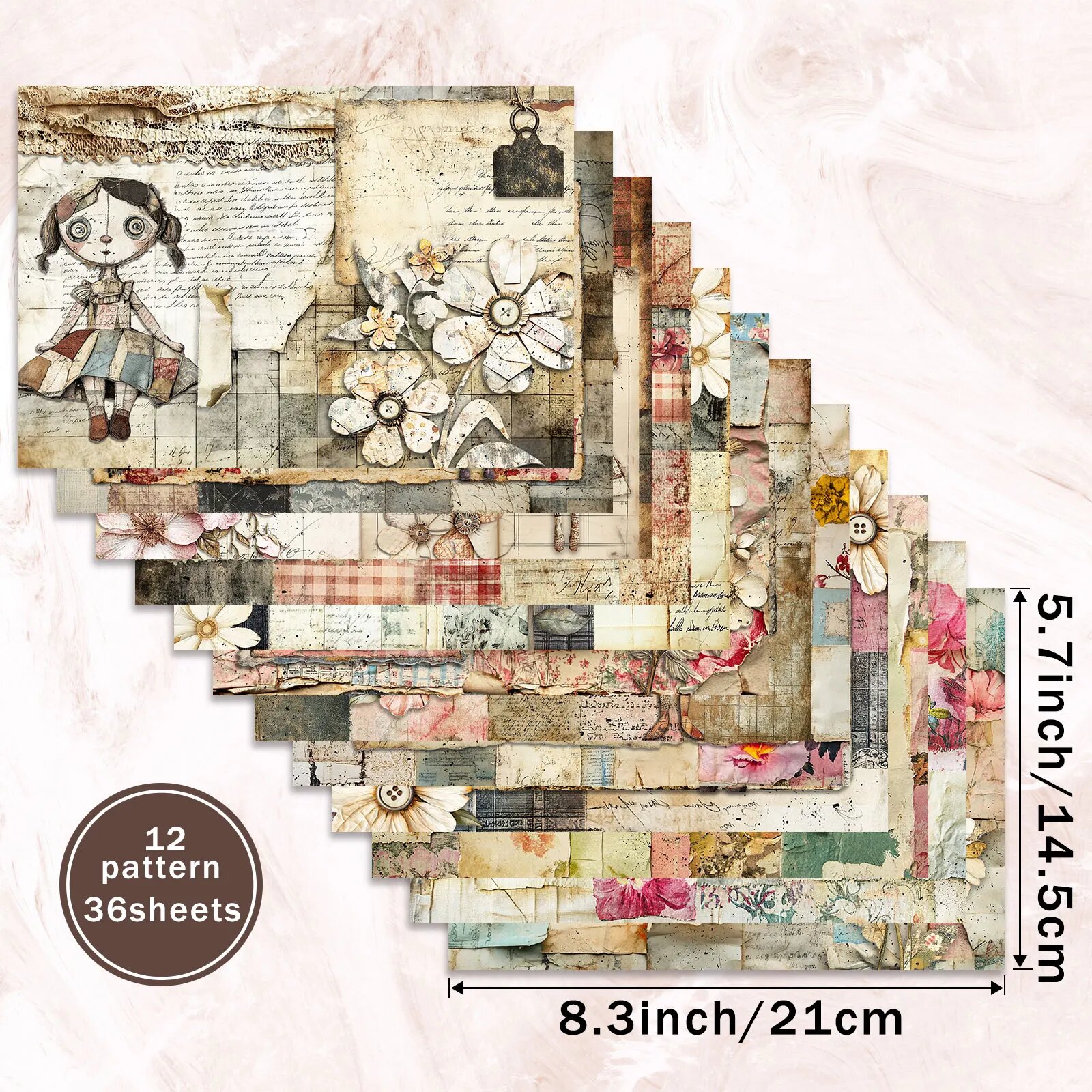 Бумага для скрапбукинга 36 листов А5