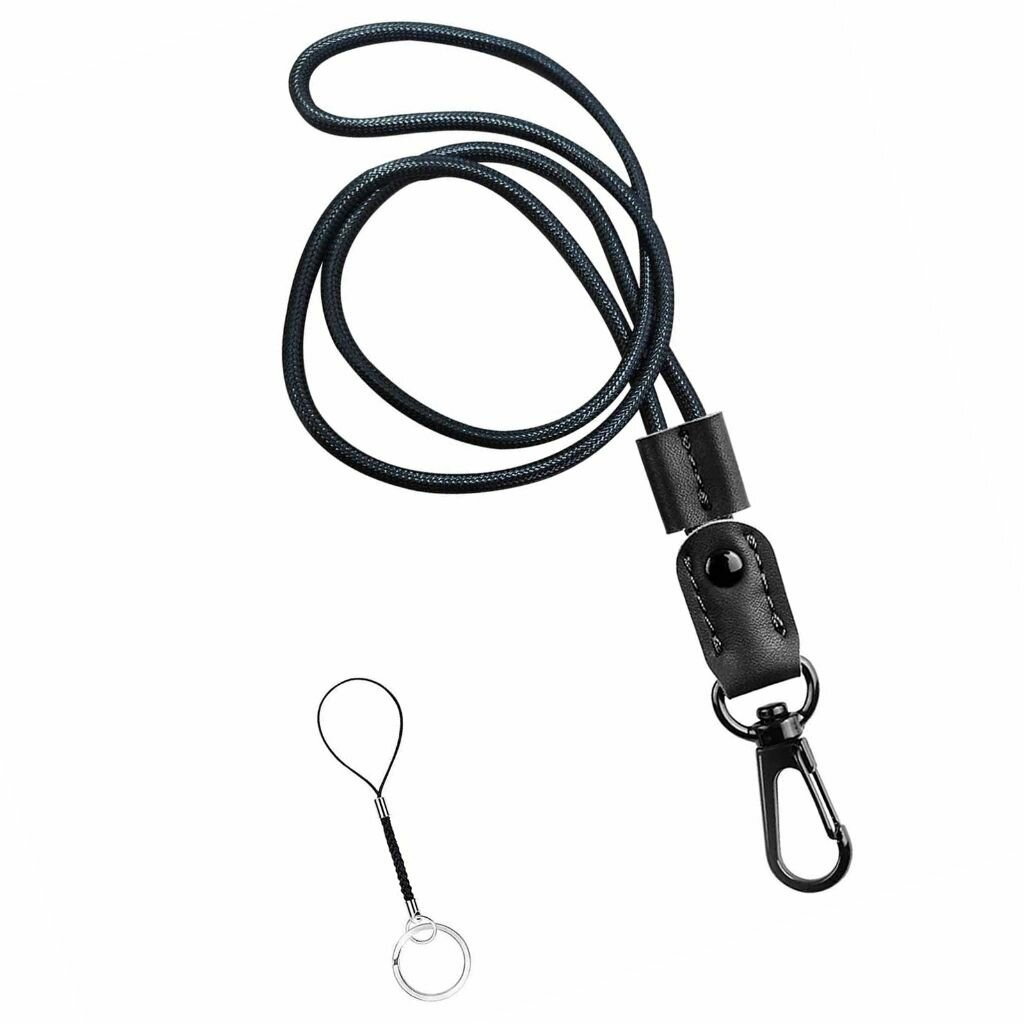 Брелок на длинном шейном ремешке с металлическим зажимом для кошелька, фотоаппарата и телефона