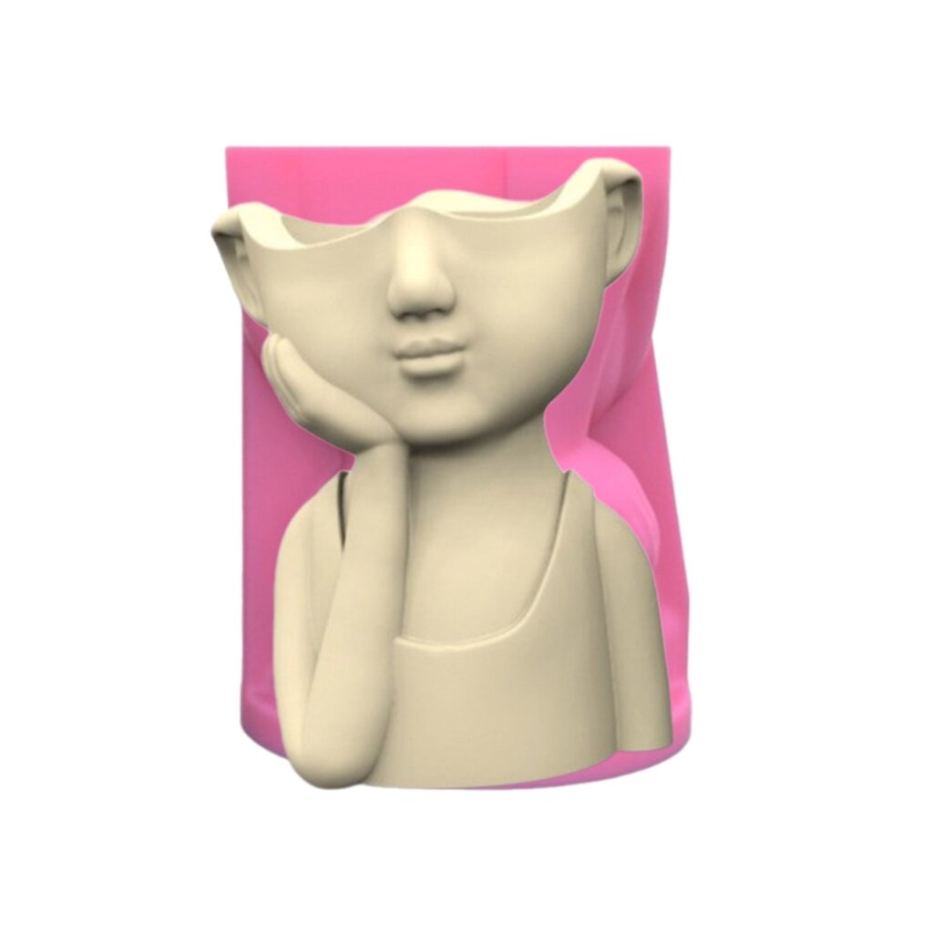 3D Мальчик Держатель Ручки Силиконовые Формы Настольный Орнамент Плесень Гипсовый Суккулентный Плантатор