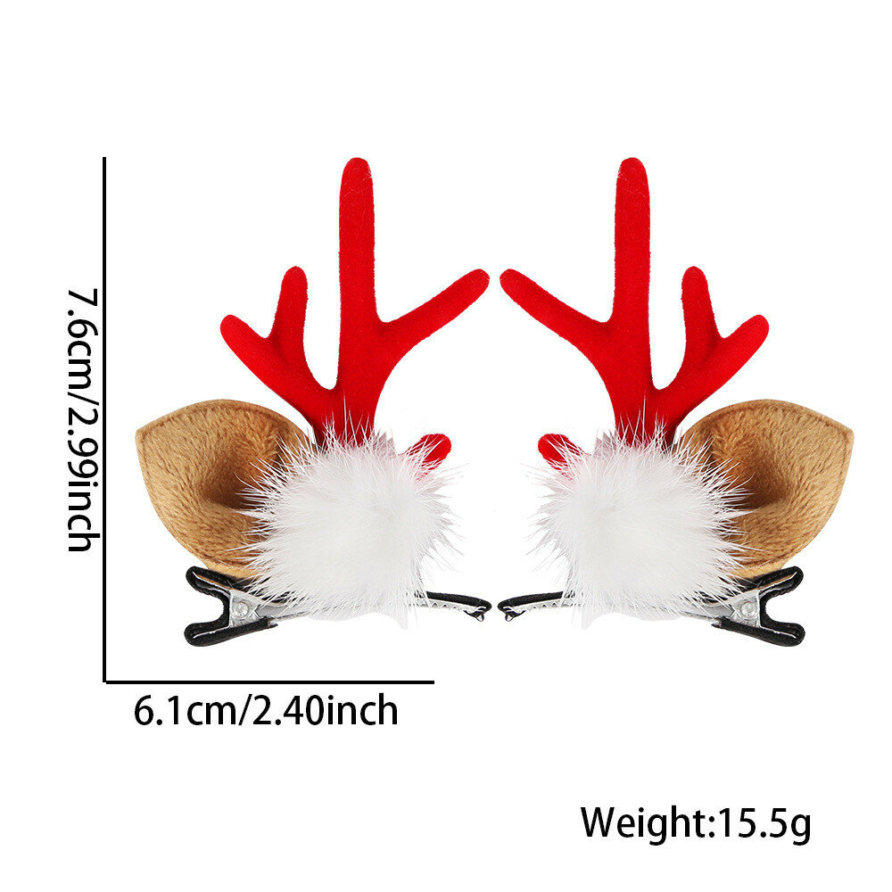 Аксессуар для волос vibrant christmas antler hair clips, colorful fabrics, fun designs, women, stylep