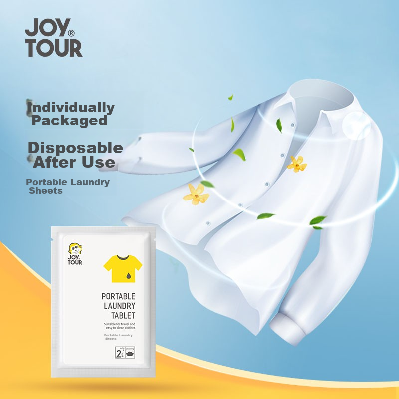 JOYTOUR Travel Laundry Sheets Bubble Paper, Portable Laundry Sheets for Travel, Stain Removal And Fragrance, 20 Sheets Per Pack