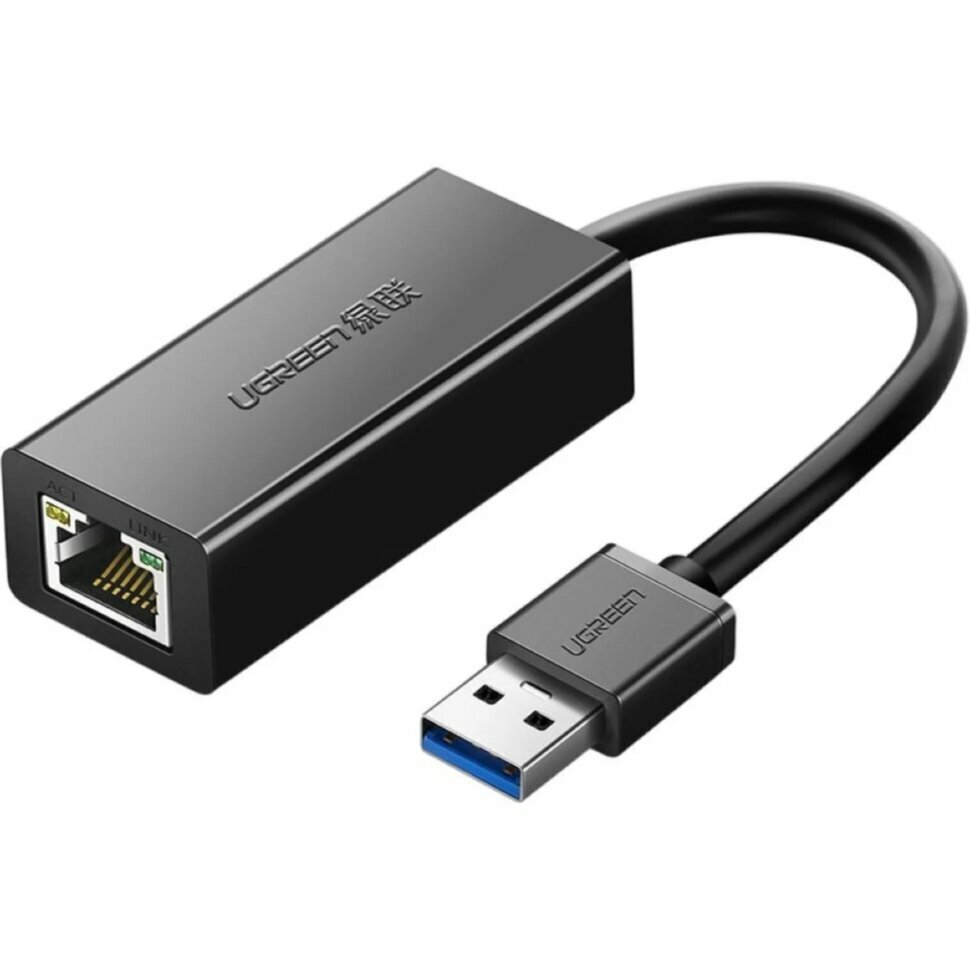 Сетевой адаптер UGREEN CR111 (20256), USB 3.0/Gigabit Ethernet/черный, 2374392