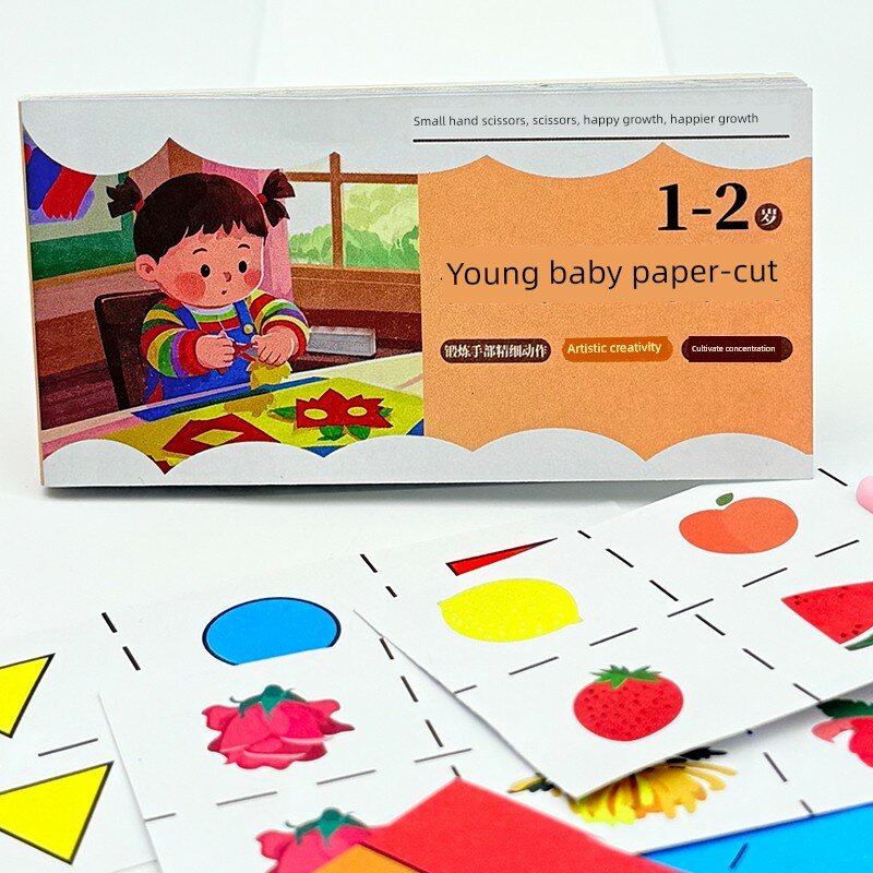 Тетрадь для вырезания бумаги Montessori для детей 1-2 лет: листы 10x5 см для дошкольников