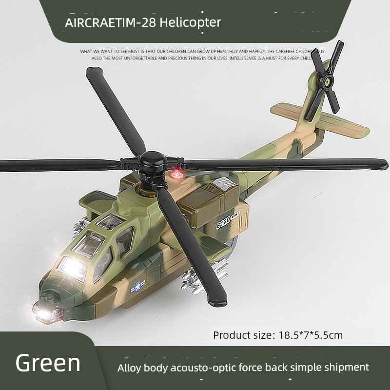 Модель боевого вертолета Apache из сплава, большая модель самолета, детская игрушка, украшение, подарок для мальчика