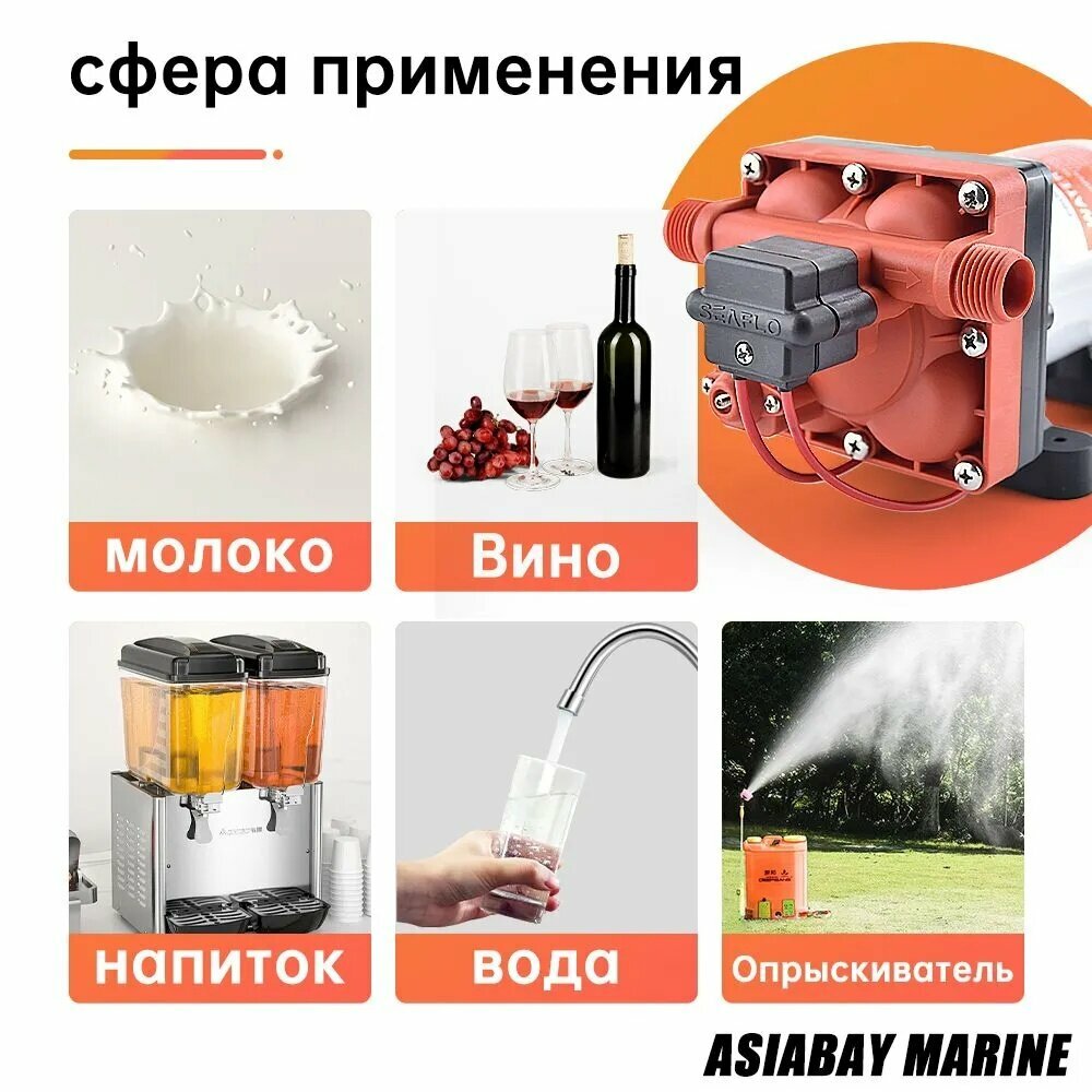 Насос для автодома 42 мембранный, 7.6-11.3 л/мин, 35-55, соединение 1/2" 14 — фото 1
