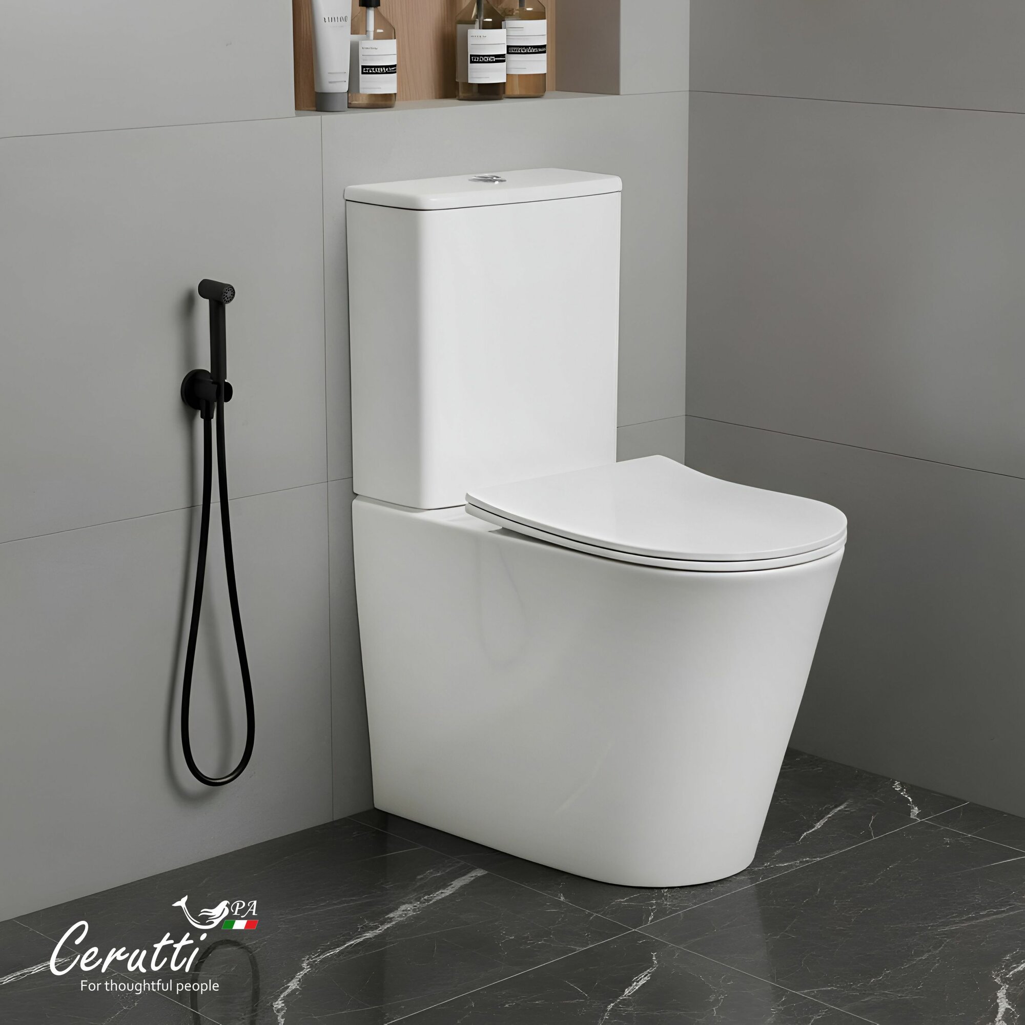 Унитаз напольный Ceruttispa PIERA Tornado CT10560 (630х350х795) безободковый, микролифт