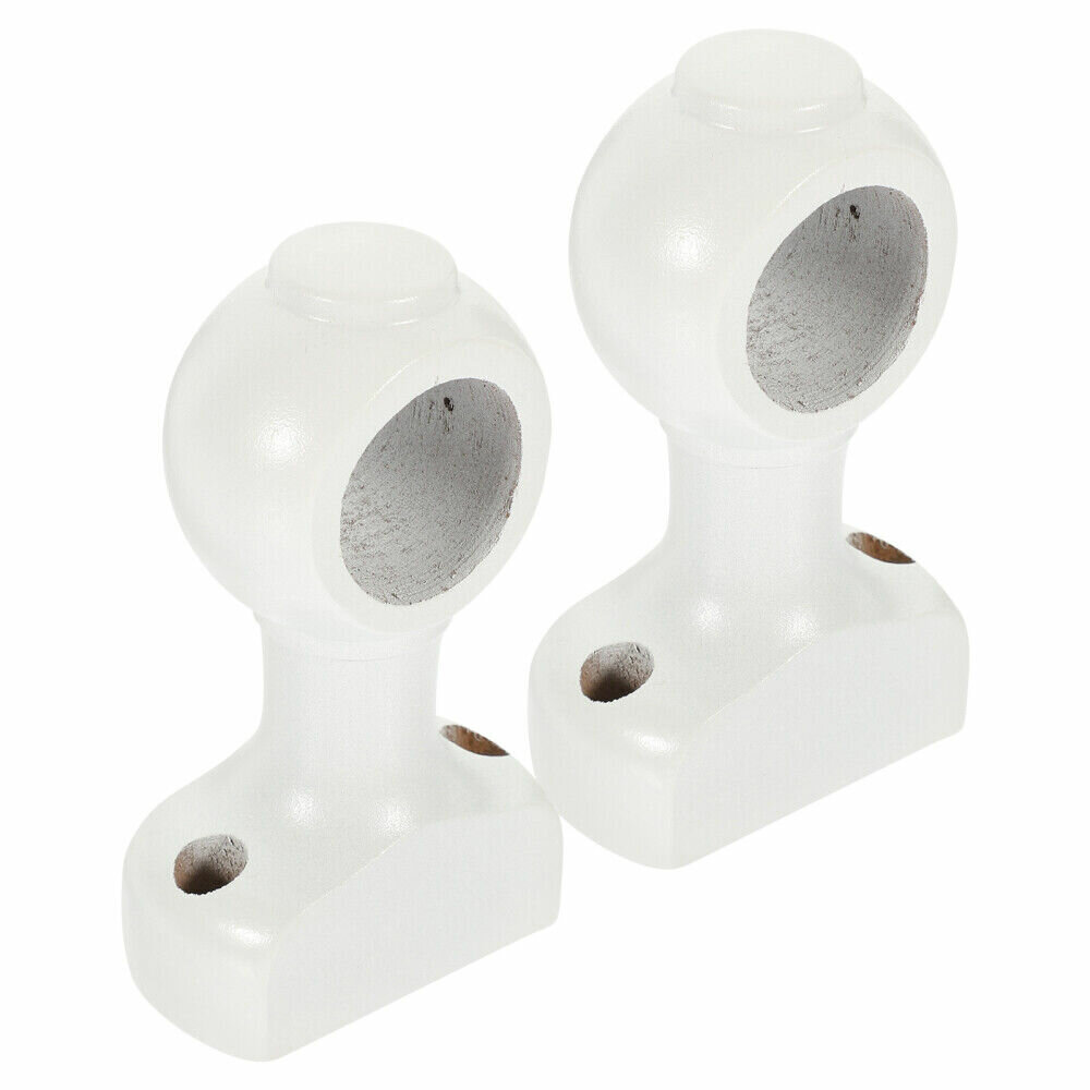 2 белых деревянных кронштейна для карнизов для штор, прочные настенные держатели для оконных штор