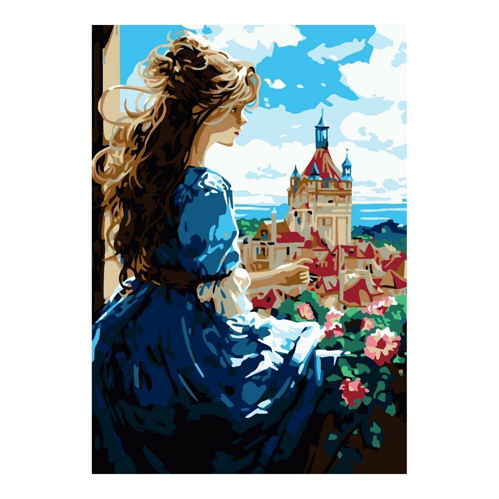 Картина по номерам на картоне 20х28,5 см "У окна"