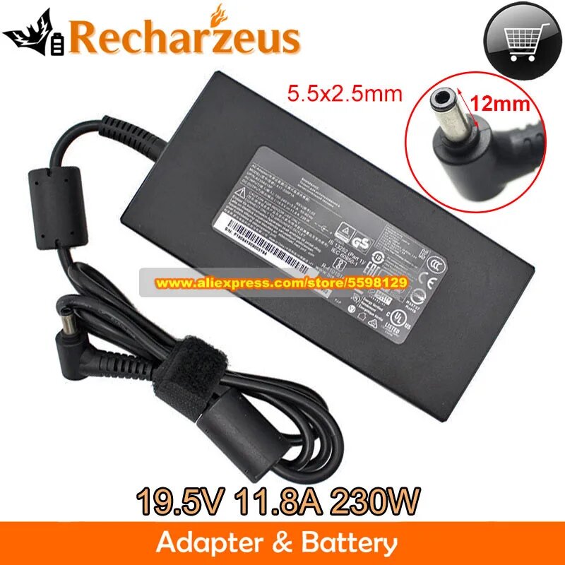 Оригинальный адаптер Chicony 19.5В 11.8А для ноутбука 5.5x2.5mm-12mm