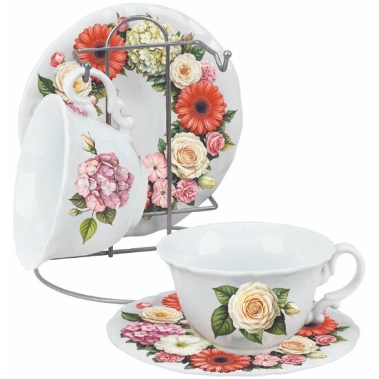 Чайный набор Pomi D'oro 5 предметов, на 2 персоны, фарфор (P115132)