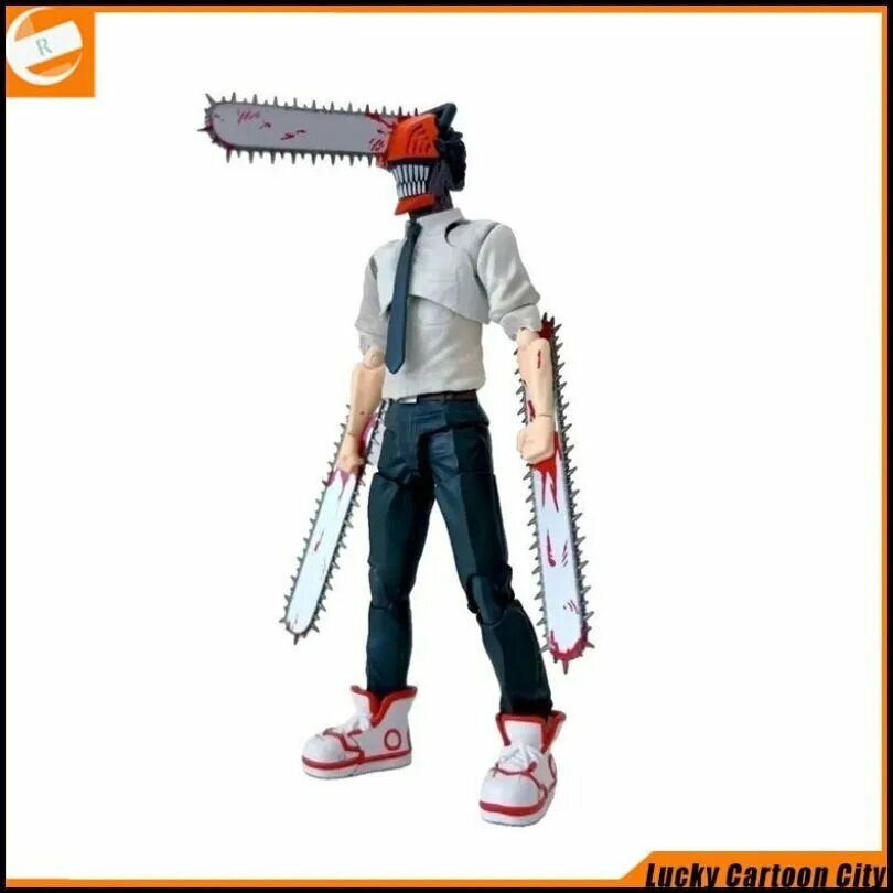 Аниме-скульптура бензопила человеческая модель электрической активности бензопилы человека/Anime sculpture chainsaw human chainsaw human electric activity model 15CM