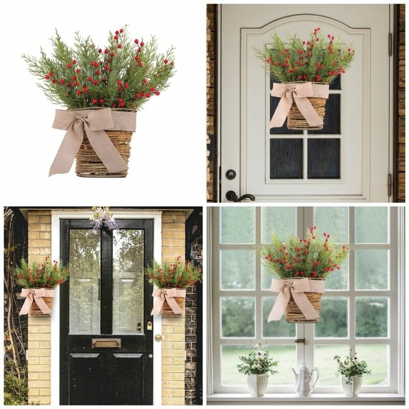 Имитация красных фруктов цветочная корзина настенное подвесное украшение