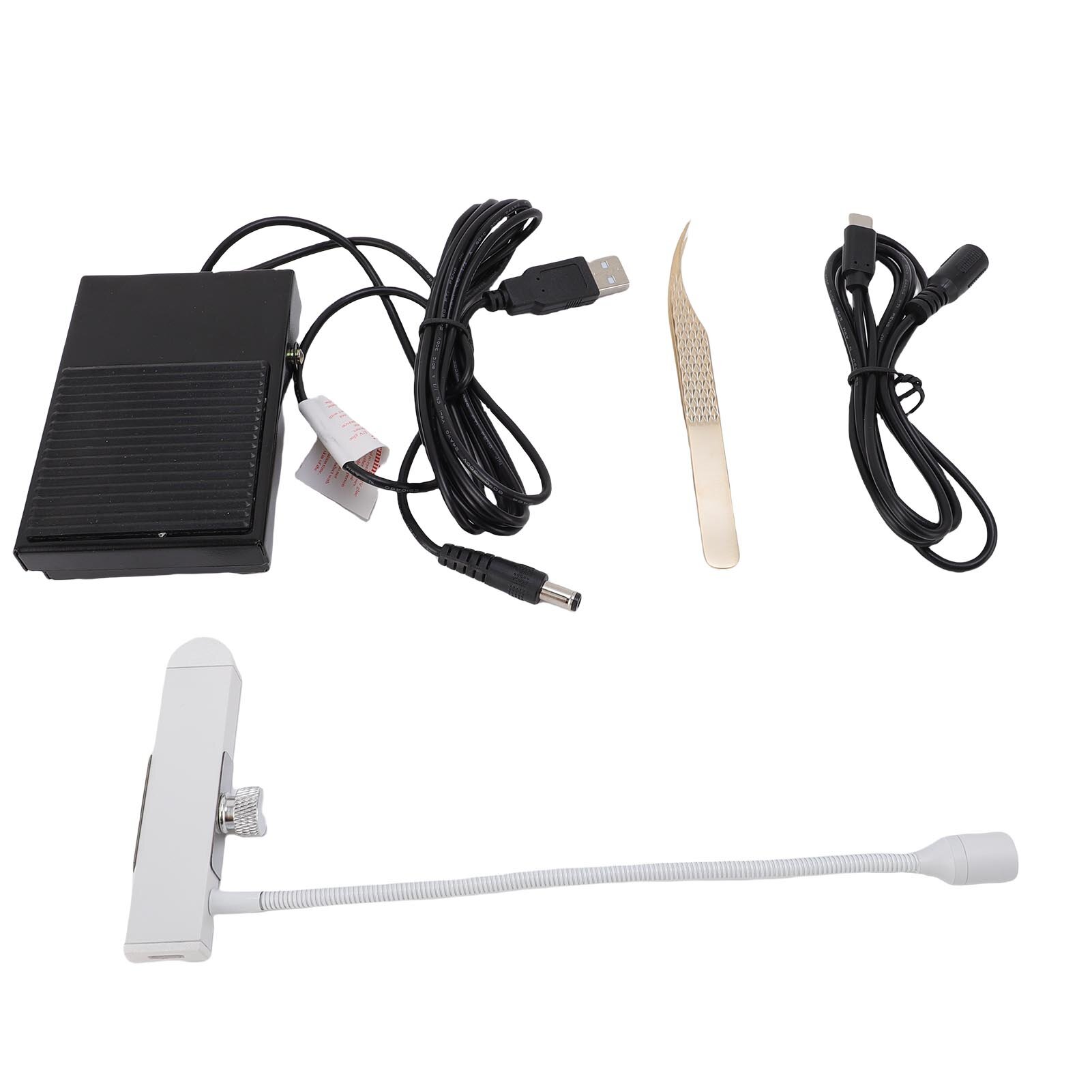 Портативная лампа для наращивания ресниц с пинцетом и ножной педалью, быстрое полимеризация, ручная лампа для наращивания ресниц для салонов красоты и нейл-арта, белая.