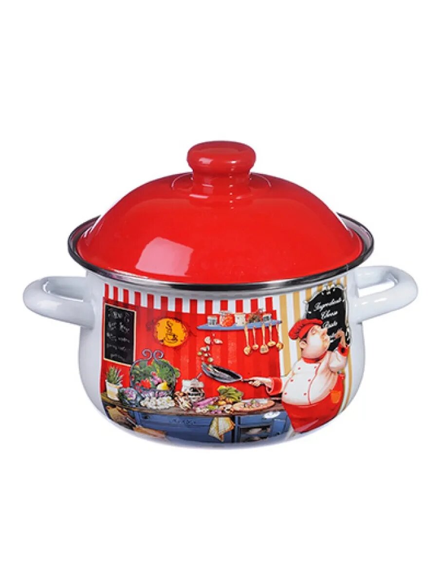 VETTA Повар Кастрюля эмалированная, 24см, 5,0л, индукция (1