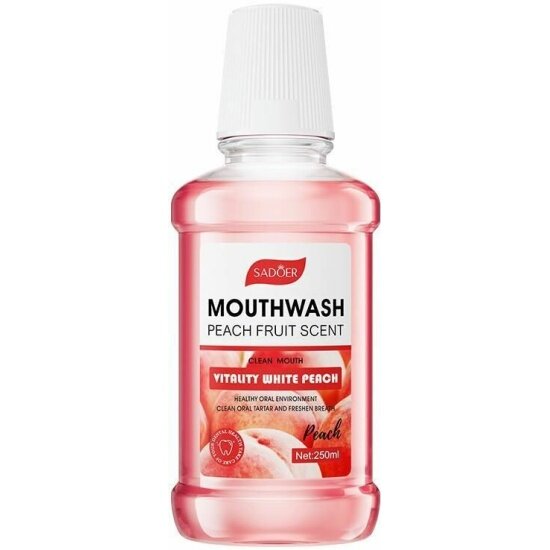 Ополаскиватель для полости рта Sadoer персиковый, 250 мл
