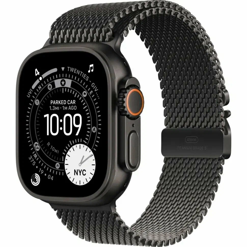 Часы Apple Watch Ultra 3 49mm Black Ti Black Milanese Loop Medium