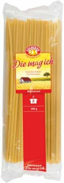 Макаронные изделия 3 Glocken Maccaroni Die Mag Ich Feine Eier-Nudeln, 500г