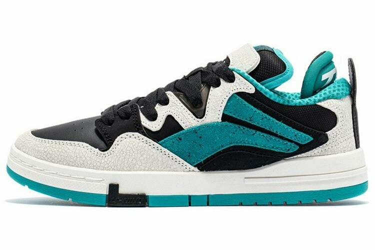 Кеды женские LiNing Pro противоскользящие износостойкие лёгкие для скейтборда, белый и зеленый, 35