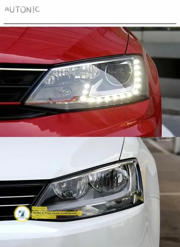 Стекло фары, арт. Volkswagen Jetta 6 (2010-2018), 2 шт.