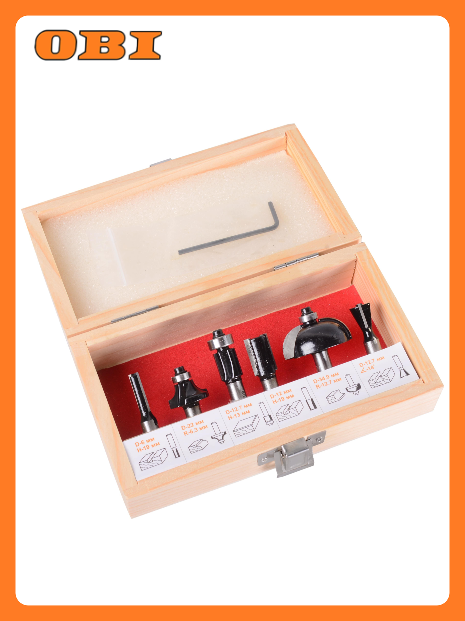 Набор фрез по дереву вихрь 6 шт хвостовик 8 мм кейс