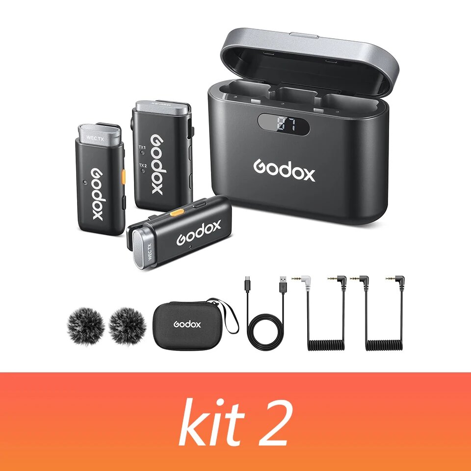 Беспроводной микрофон Godox WEC Kit 2 для камеры и смартфона