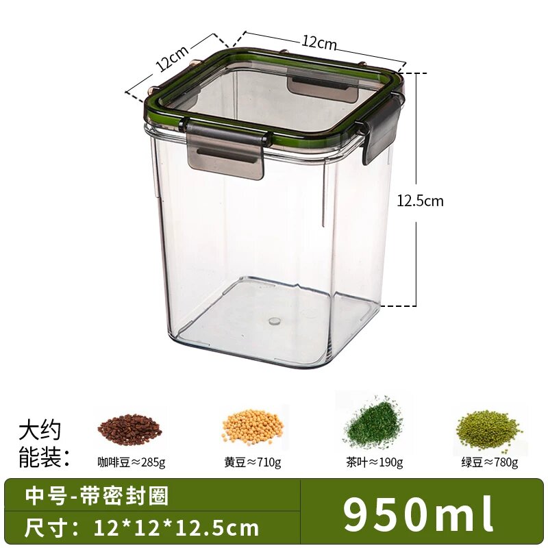 Герметичная банка для хранения на кухне, контейнер для круп, пищевая емкость для хранения продуктов, банка для снеков,