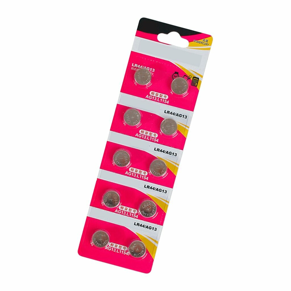 10шт AG13 LR44 Батарейки с Кнопочными элементами 1,5 В Щелочно-Элементная Батарея для Часов, Калькуляторов, Пультов Дистанционного Управления С Длительным Сроком Службы